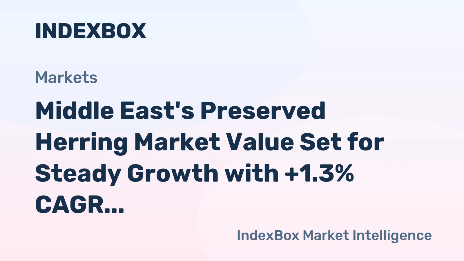 Middle East's Preserved Herring Market Value Set for Steady Growth with +1.3% CAGR