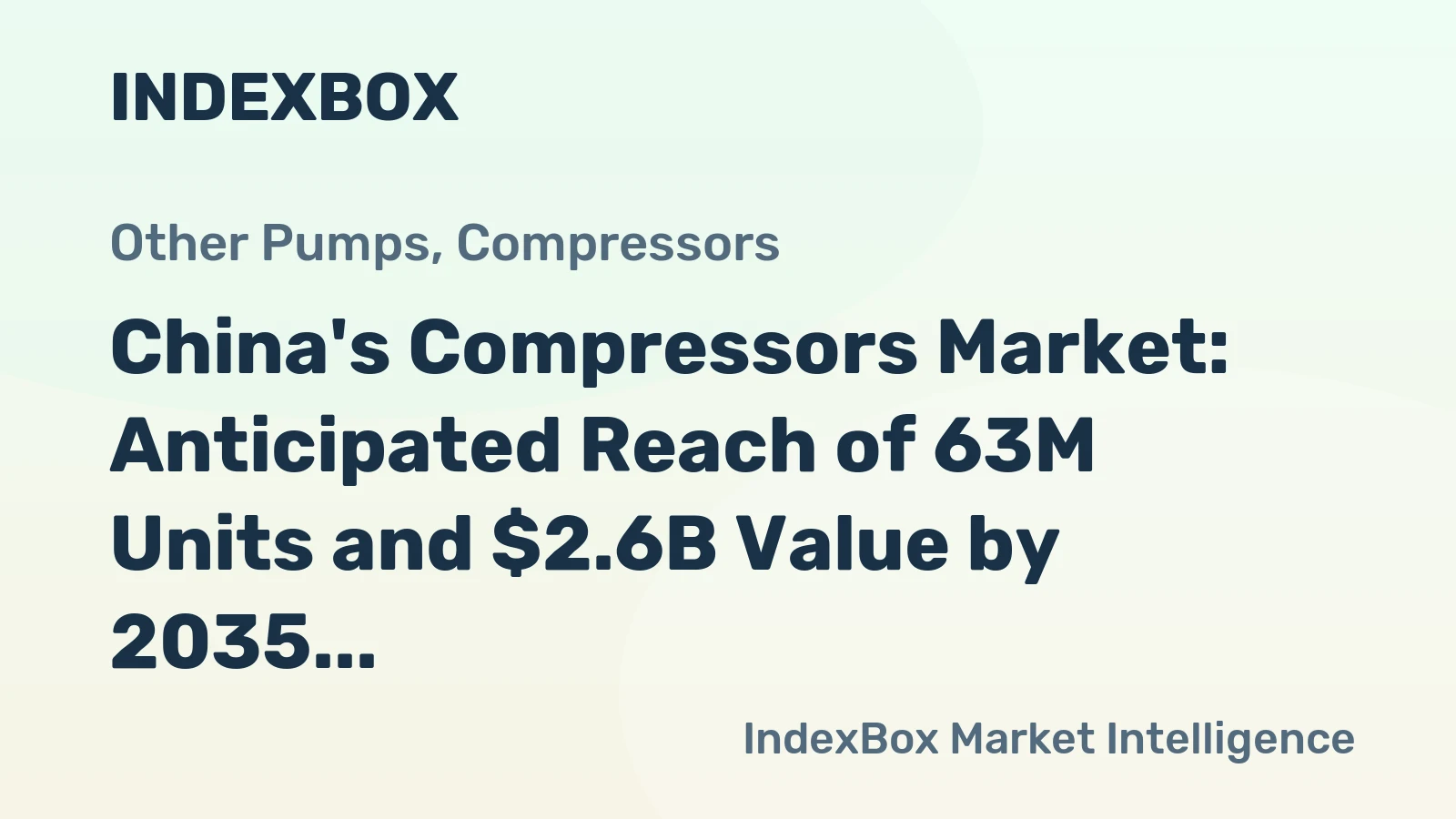 China's Compressors Market: Anticipated Reach of 63M Units and $2.6B Value by 2035