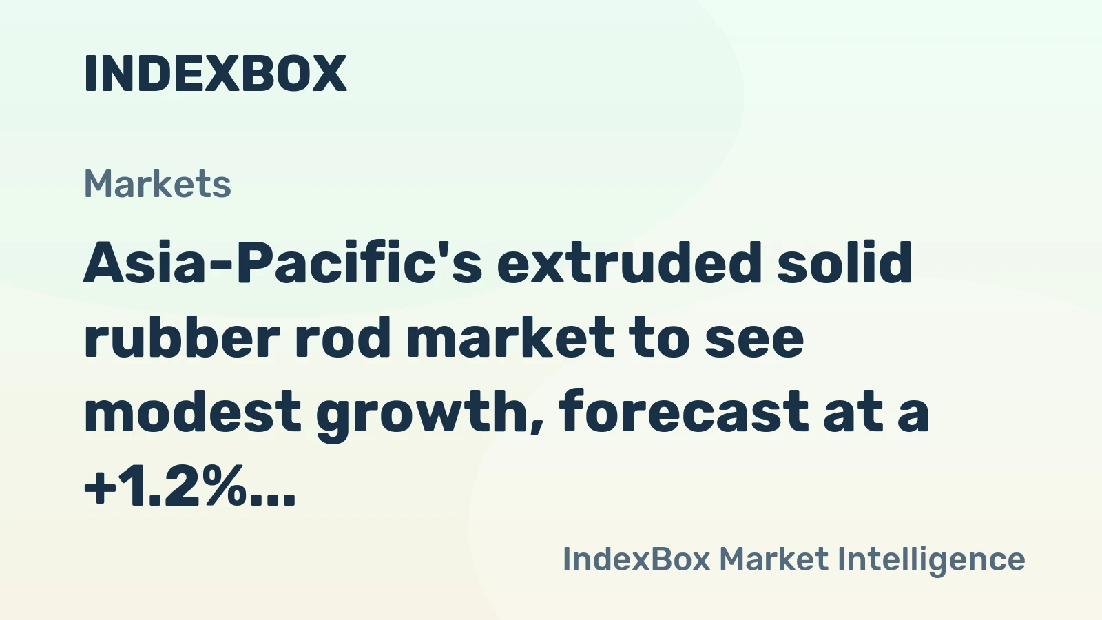 Asia-Pacific's extruded solid rubber rod market to see modest growth, forecast at a +1.2% CAGR in value terms to reach $3.6B by 2035.