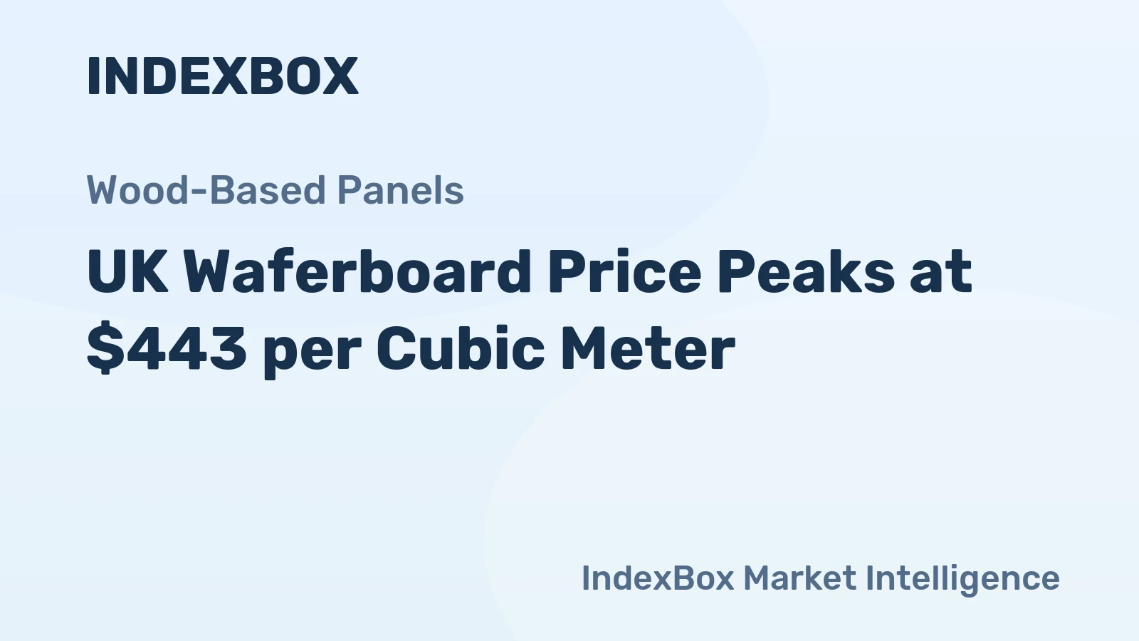 UK Waferboard Price Peaks at $443 per Cubic Meter