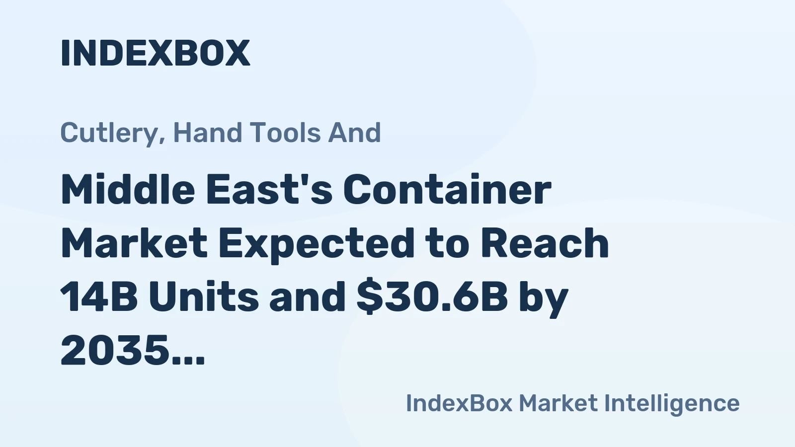 Middle East's Container Market Expected to Reach 14B Units and $30.6B by 2035