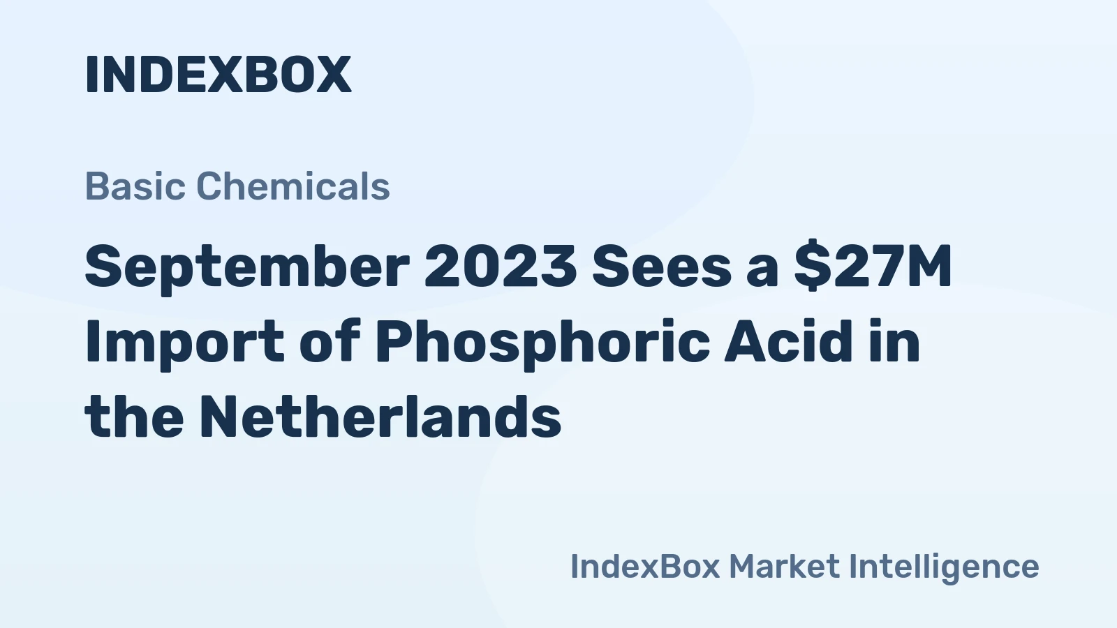 September 2023 Sees a $27M Import of Phosphoric Acid in the Netherlands