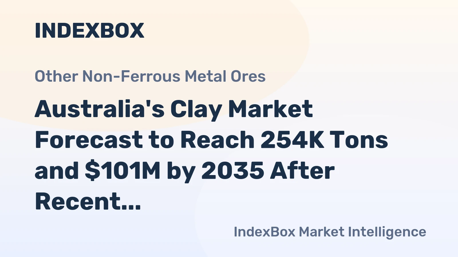 Australia's Clay Market Forecast to Reach 254K Tons and $101M by 2035 After Recent Contraction
