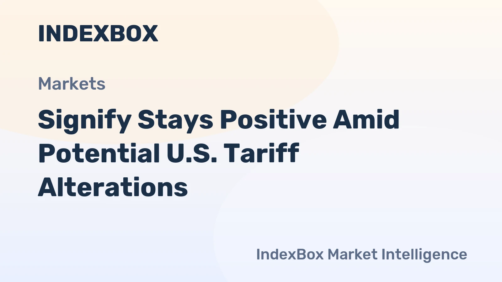 Signify Stays Positive Amid Potential U.S. Tariff Alterations