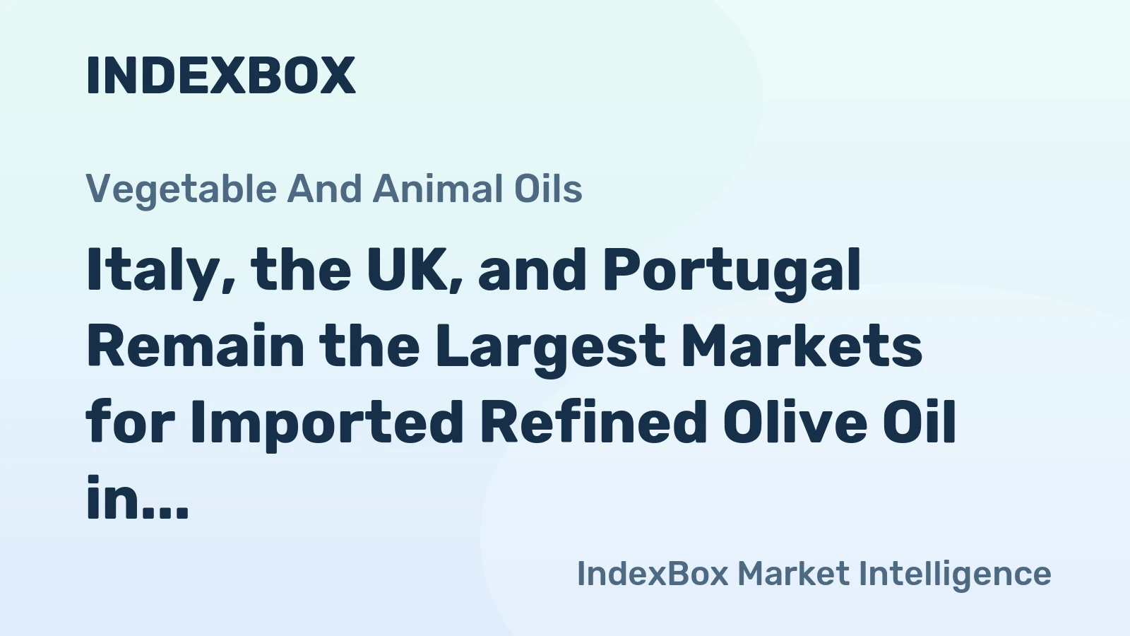 Italy, the UK, and Portugal Remain the Largest Markets for Imported Refined Olive Oil in the EU