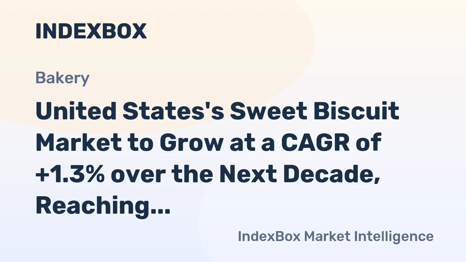 United States's Sweet Biscuit Market to Grow at a CAGR of +1.3% over the Next Decade, Reaching $12.4B by 2035