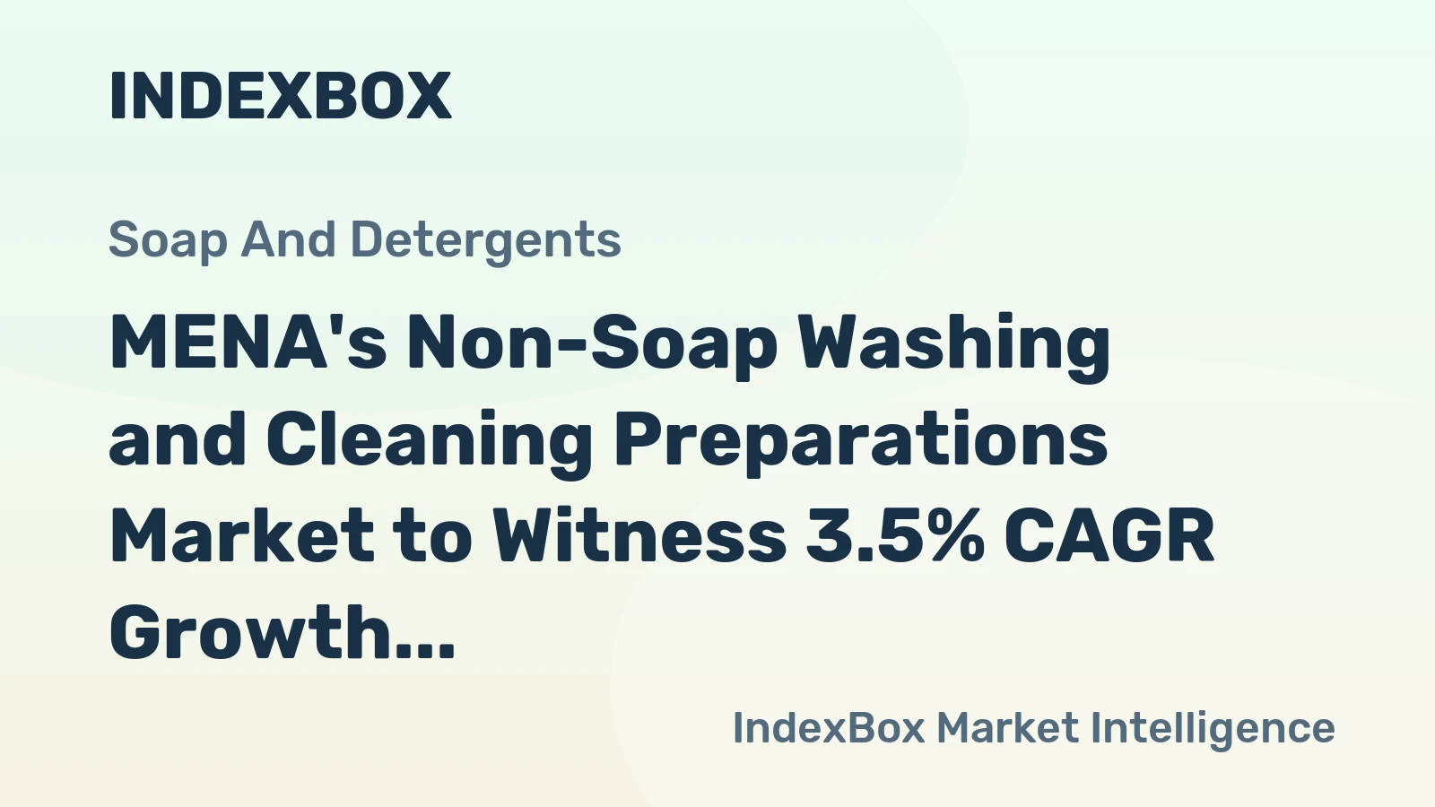 MENA's Non-Soap Washing and Cleaning Preparations Market to Witness 3.5% CAGR Growth