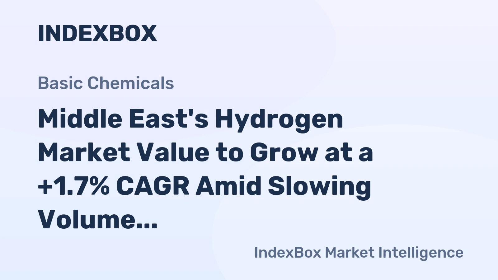 Middle East's Hydrogen Market Value to Grow at a +1.7% CAGR Amid Slowing Volume Expansion