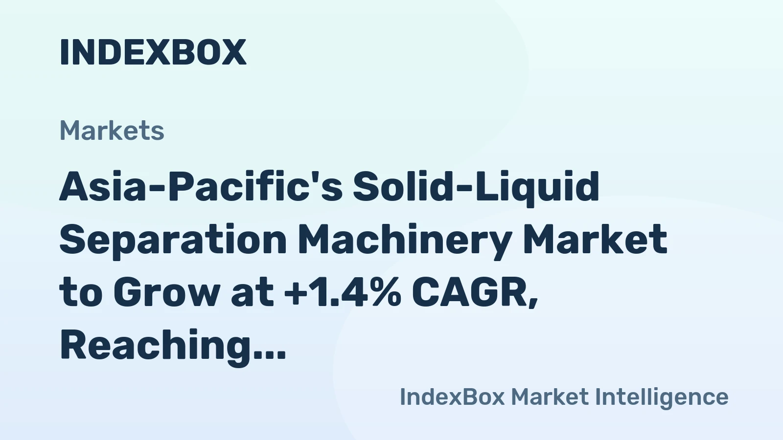 Asia-Pacific's Solid-Liquid Separation Machinery Market to Grow at +1.4% CAGR, Reaching 194M Units by 2035