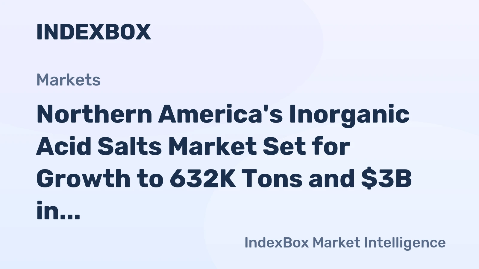Northern America's Inorganic Acid Salts Market Set for Growth to 632K Tons and $3B in Value