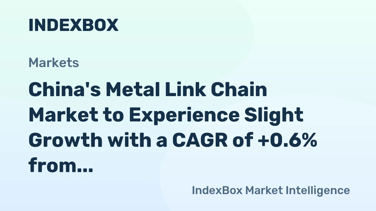China's Metal Link Chain Market to Experience Slight Growth with a CAGR of +0.6% from 2024 to 2035