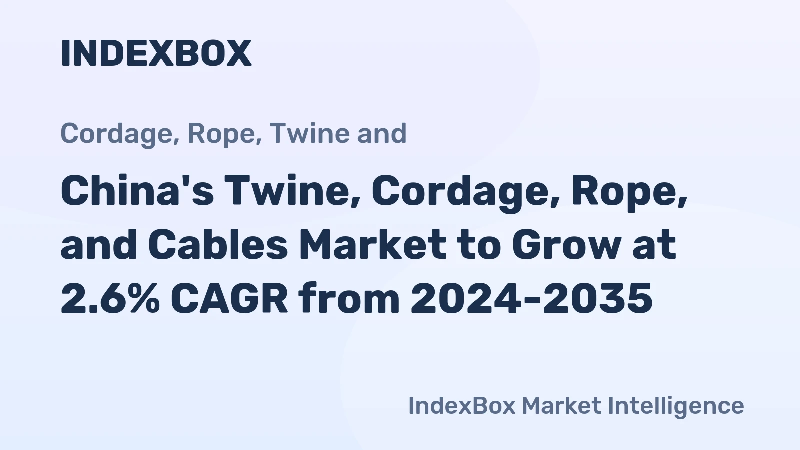 China's Twine, Cordage, Rope, and Cables Market to Grow at 2.6% CAGR from 2024-2035