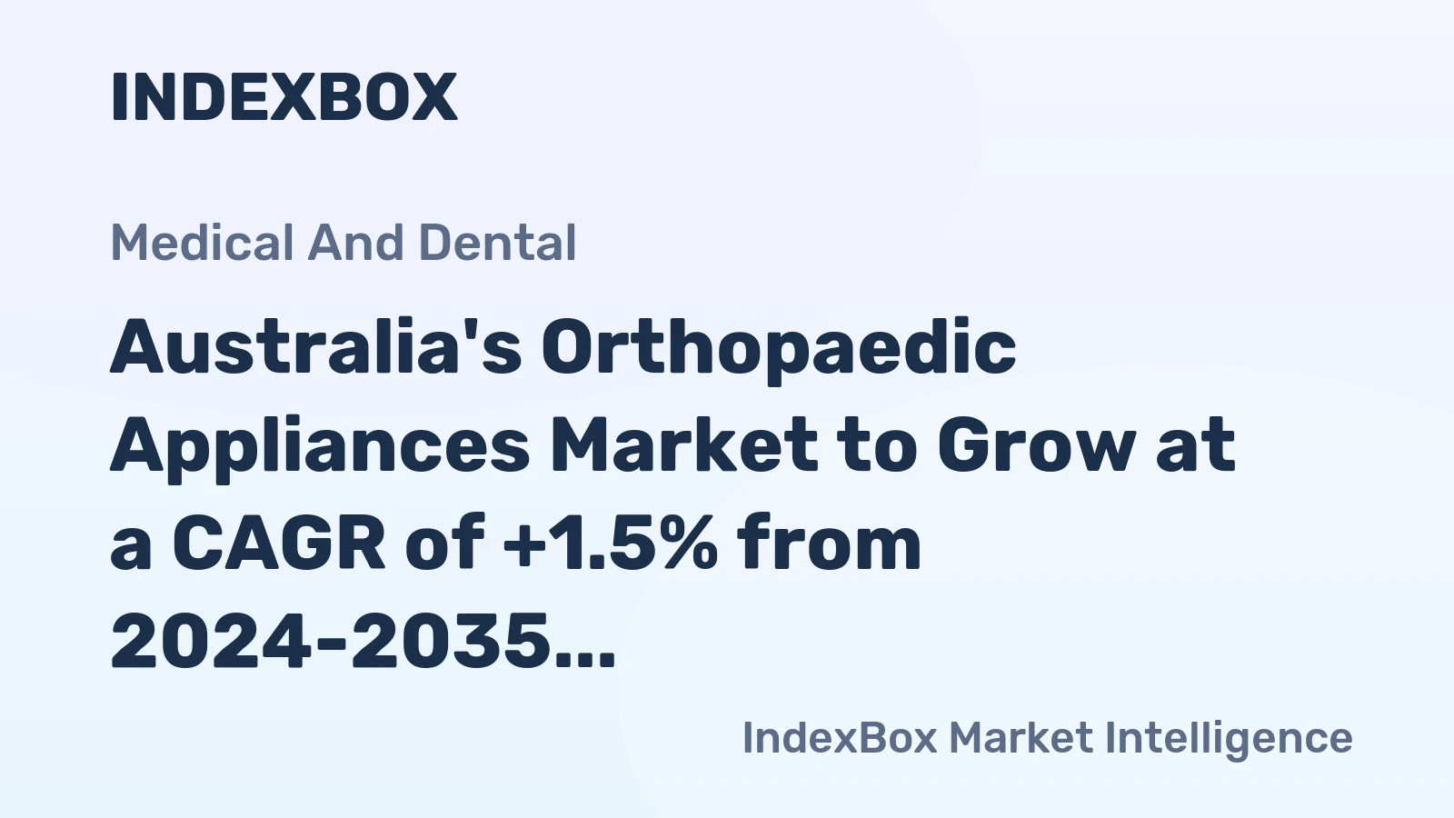 Australia's Orthopaedic Appliances Market to Grow at a CAGR of +1.5% from 2024-2035