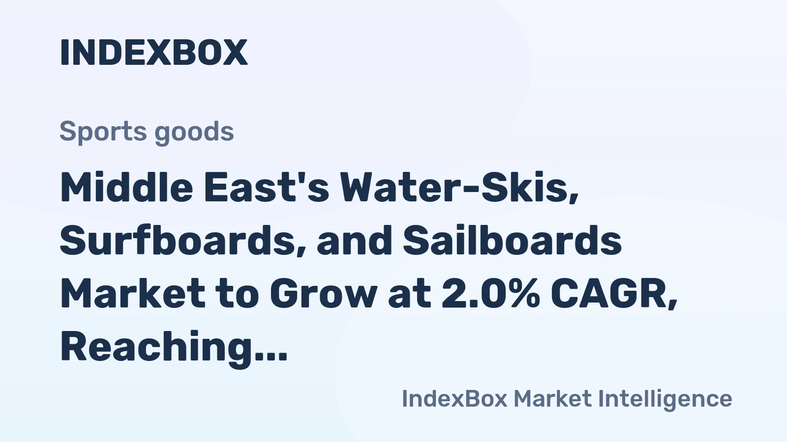 Middle East's Water-Skis, Surfboards, and Sailboards Market to Grow at 2.0% CAGR, Reaching 6.4M Units by 2035