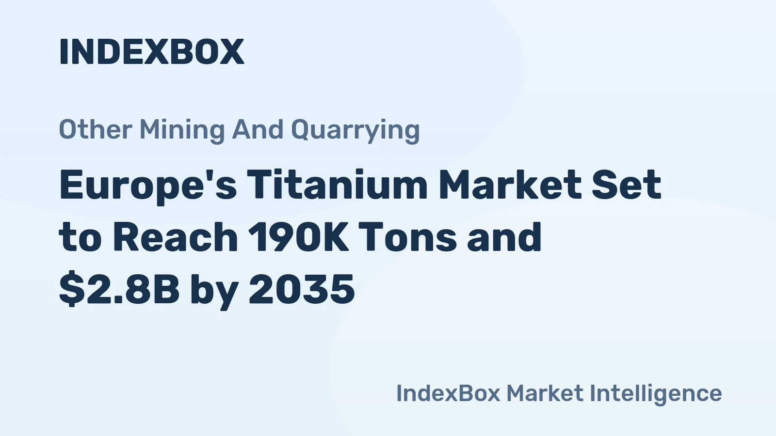 Europe's Titanium Market Set to Reach 190K Tons and $2.8B by 2035