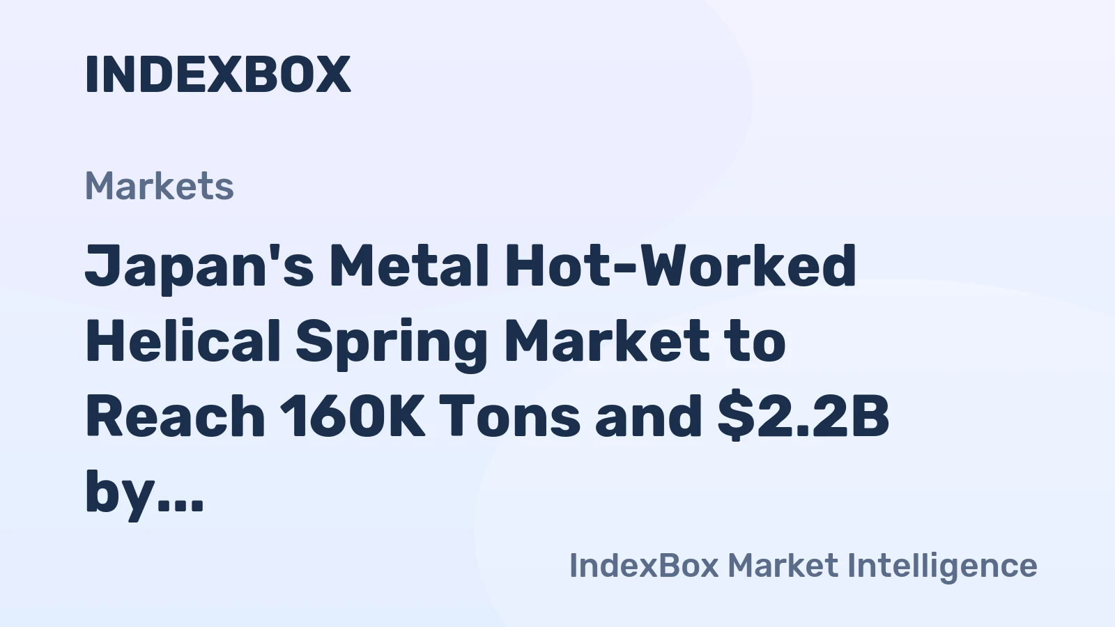 Japan's Metal Hot-Worked Helical Spring Market to Reach 160K Tons and $2.2B by 2035
