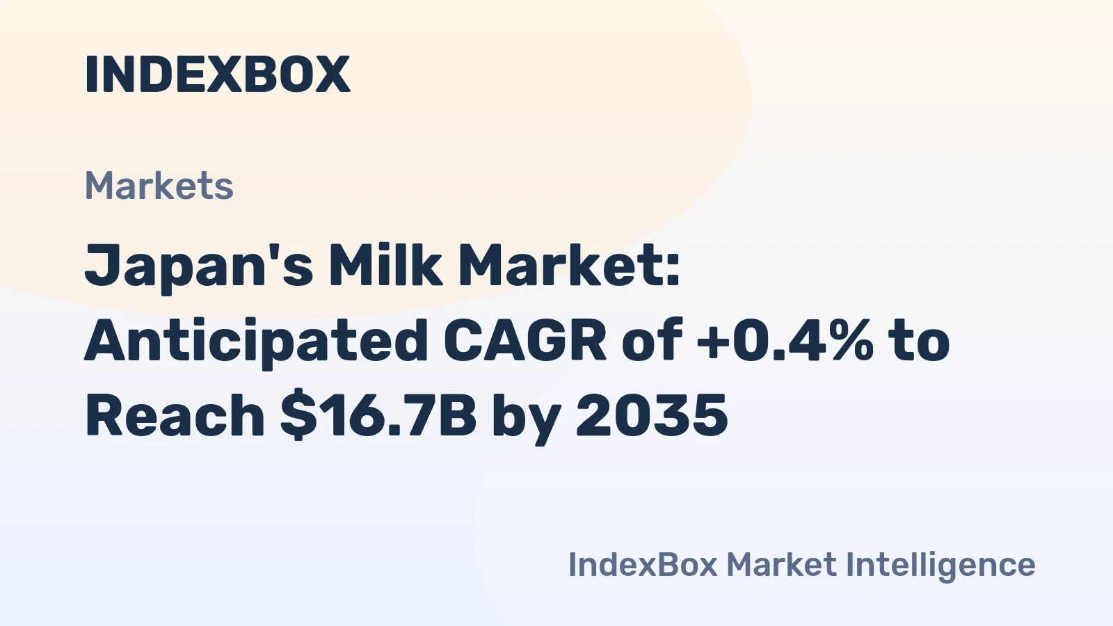 Japan's Milk Market: Anticipated CAGR of +0.4% to Reach $16.7B by 2035