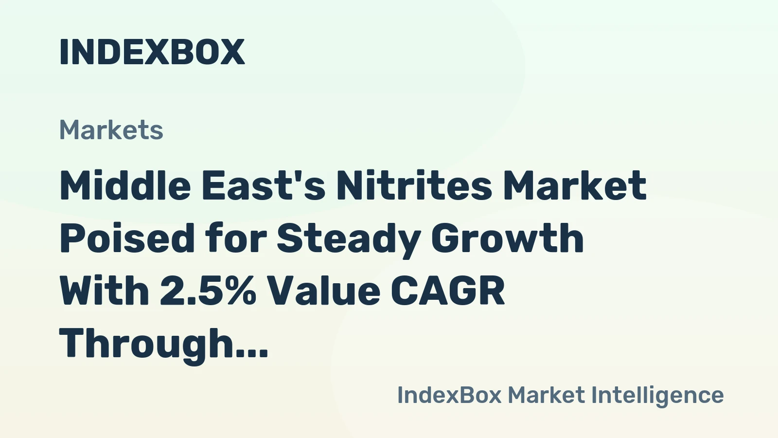 Middle East's Nitrites Market Poised for Steady Growth With 2.5% Value CAGR Through 2035