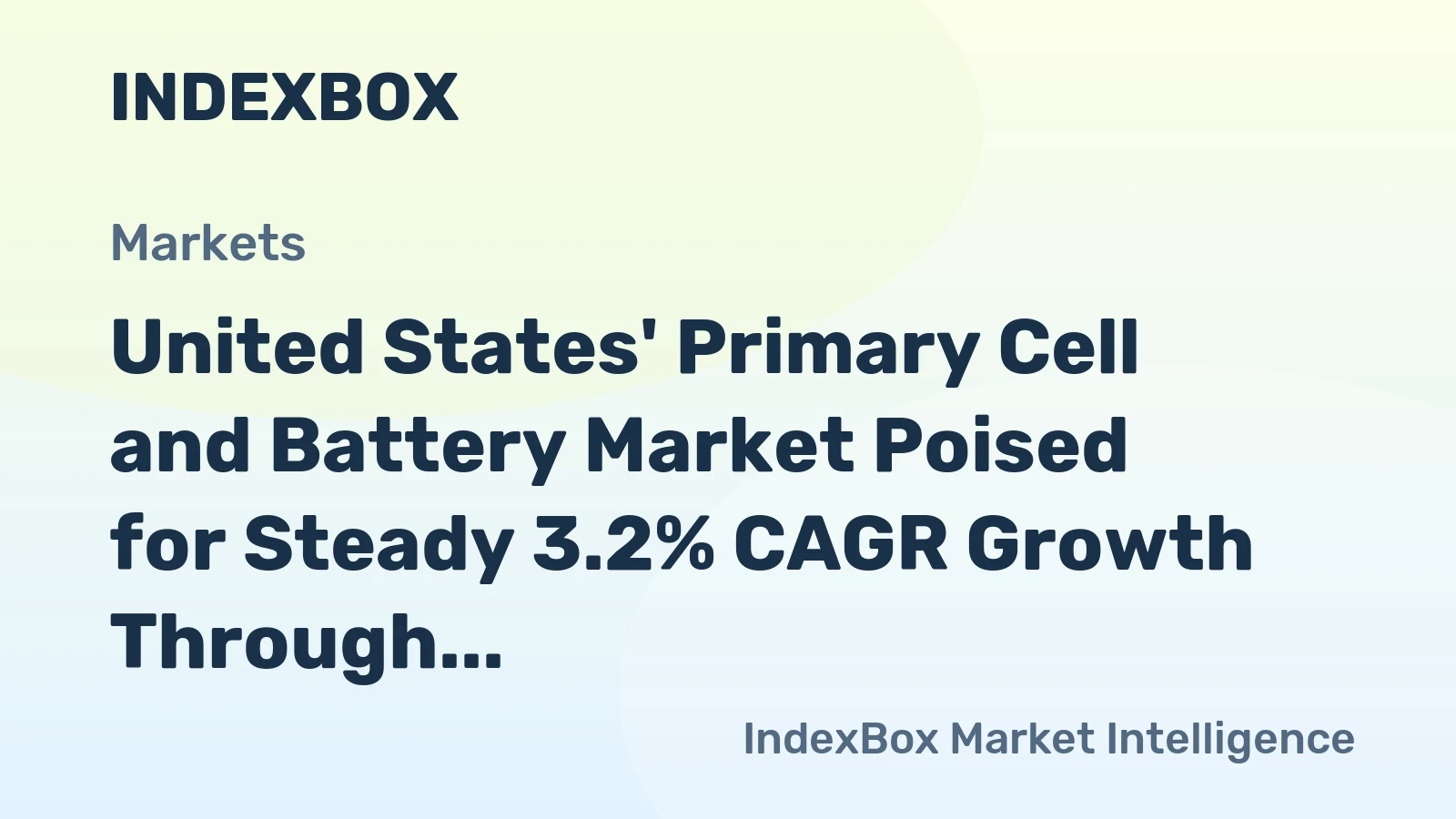 United States' Primary Cell and Battery Market Poised for Steady 3.2% CAGR Growth Through 2035
