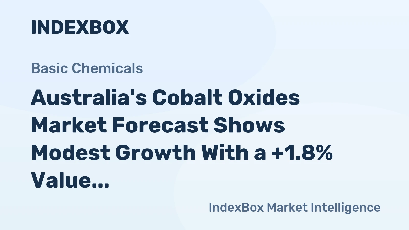 Australia's Cobalt Oxides Market Forecast Shows Modest Growth With a +1.8% Value CAGR