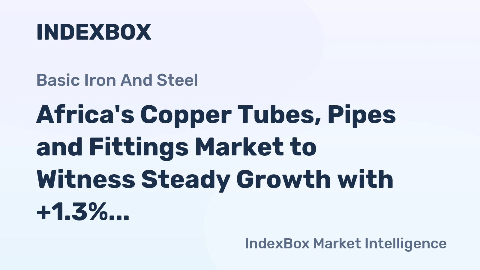 Africa's Copper Tubes, Pipes and Fittings Market to Witness Steady Growth with +1.3% CAGR from 2024 to 2035