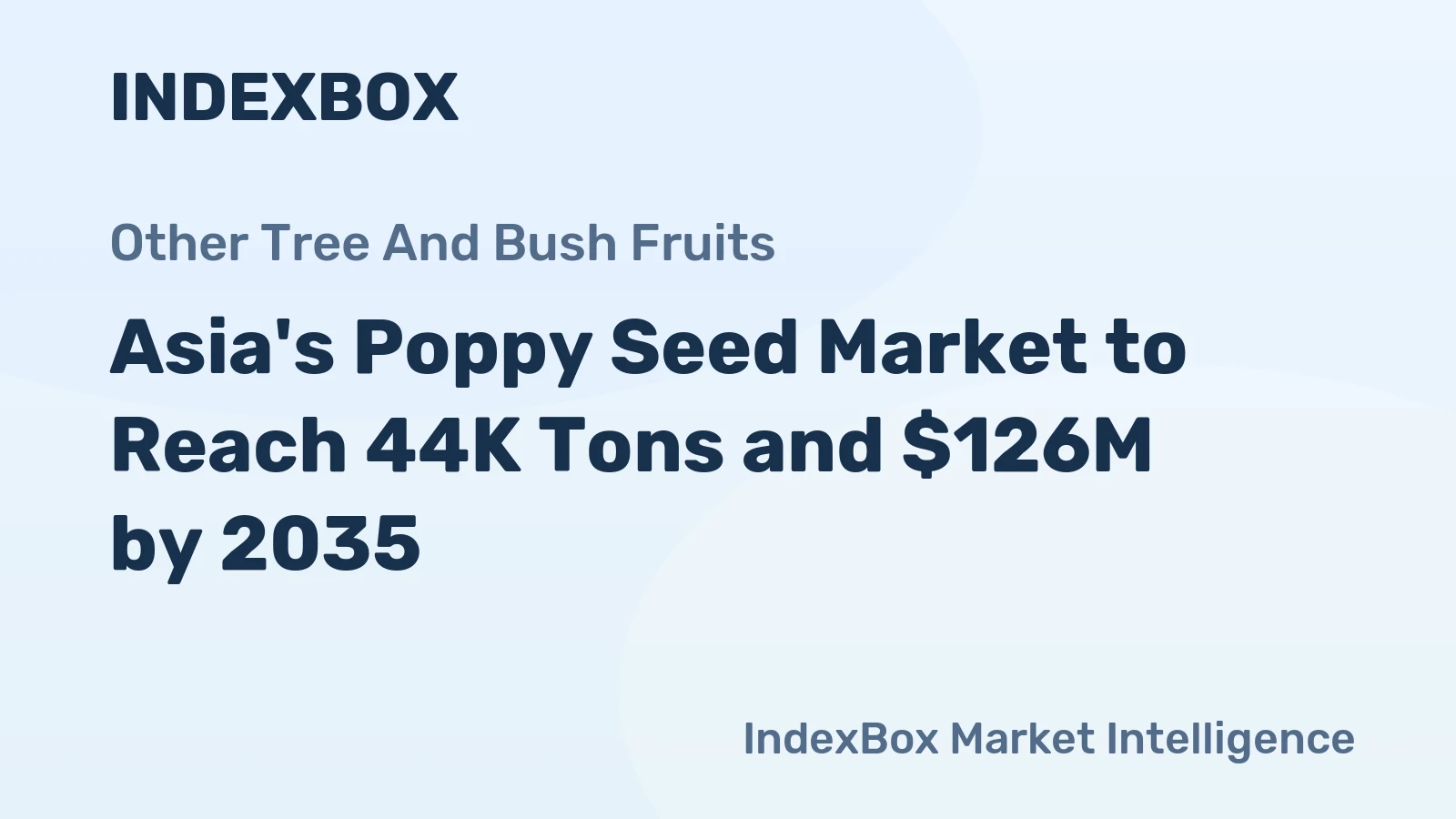 Asia's Poppy Seed Market to Reach 44K Tons and $126M by 2035