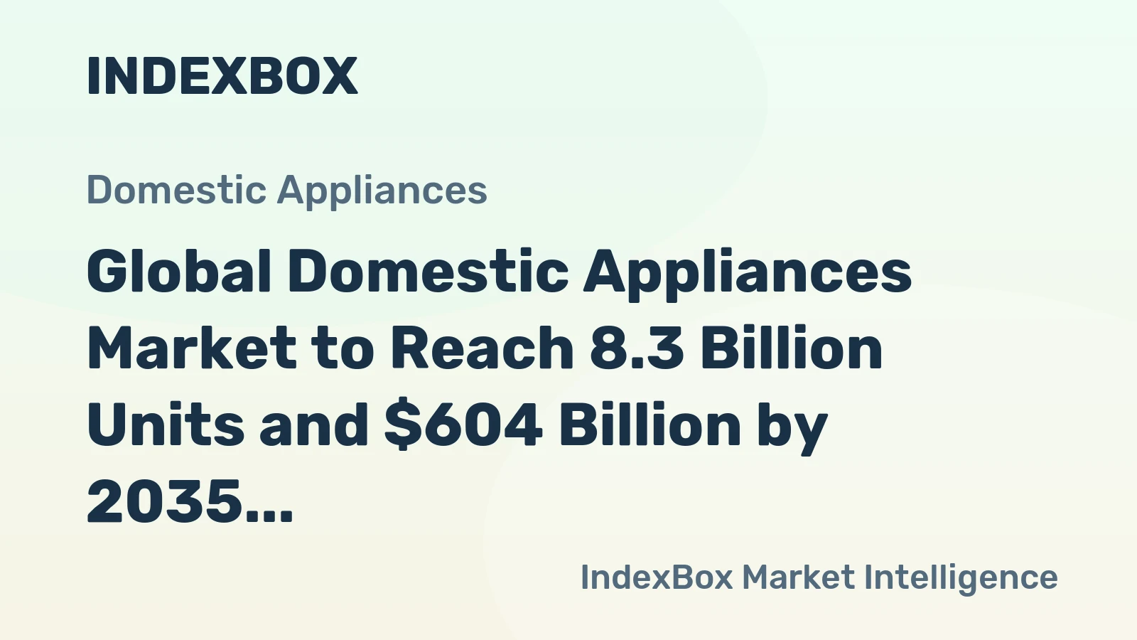 Global Domestic Appliances Market to Reach 8.3 Billion Units and $604 Billion by 2035