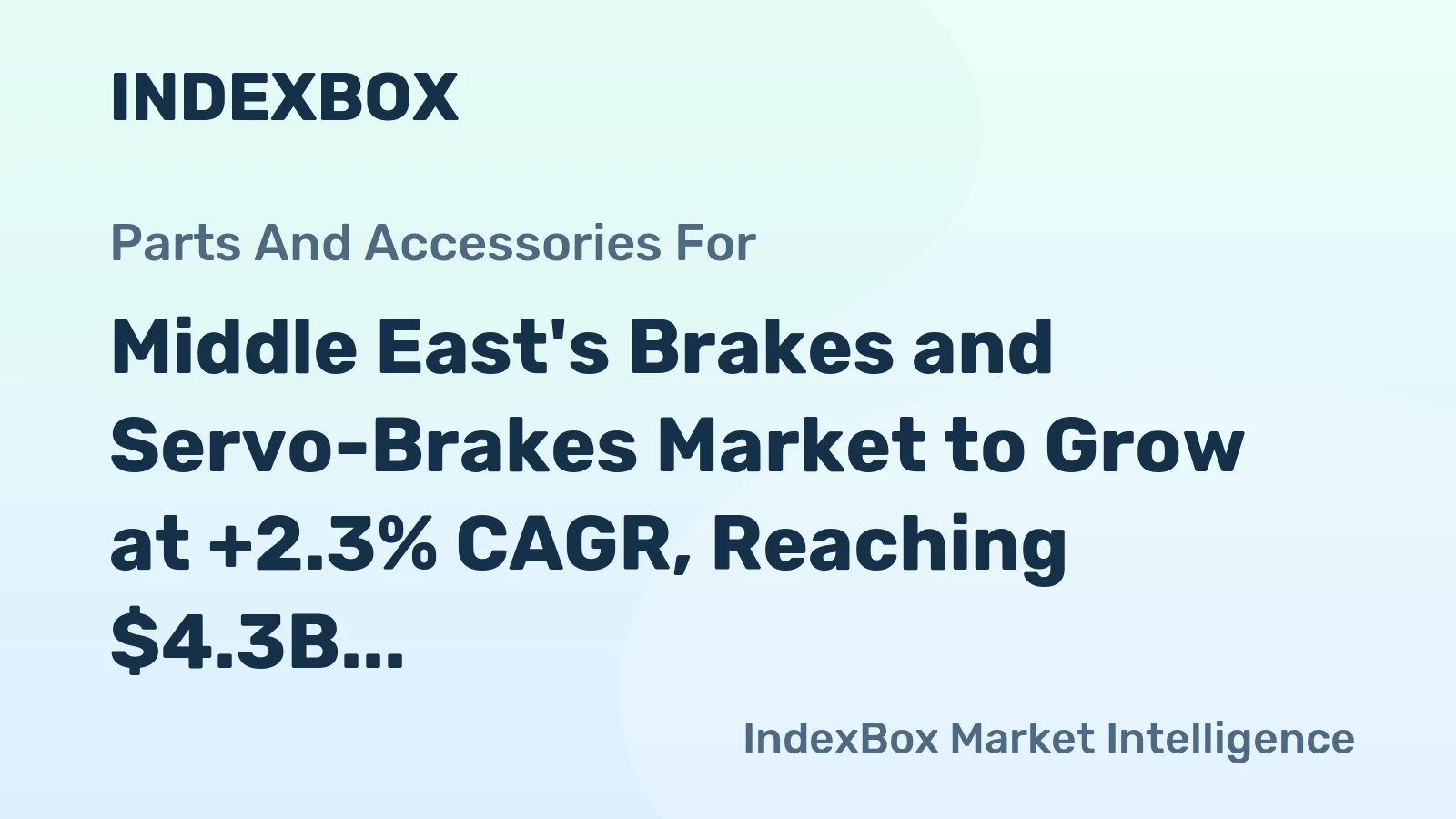 Middle East's Brakes and Servo-Brakes Market to Grow at +2.3% CAGR, Reaching $4.3B by 2035