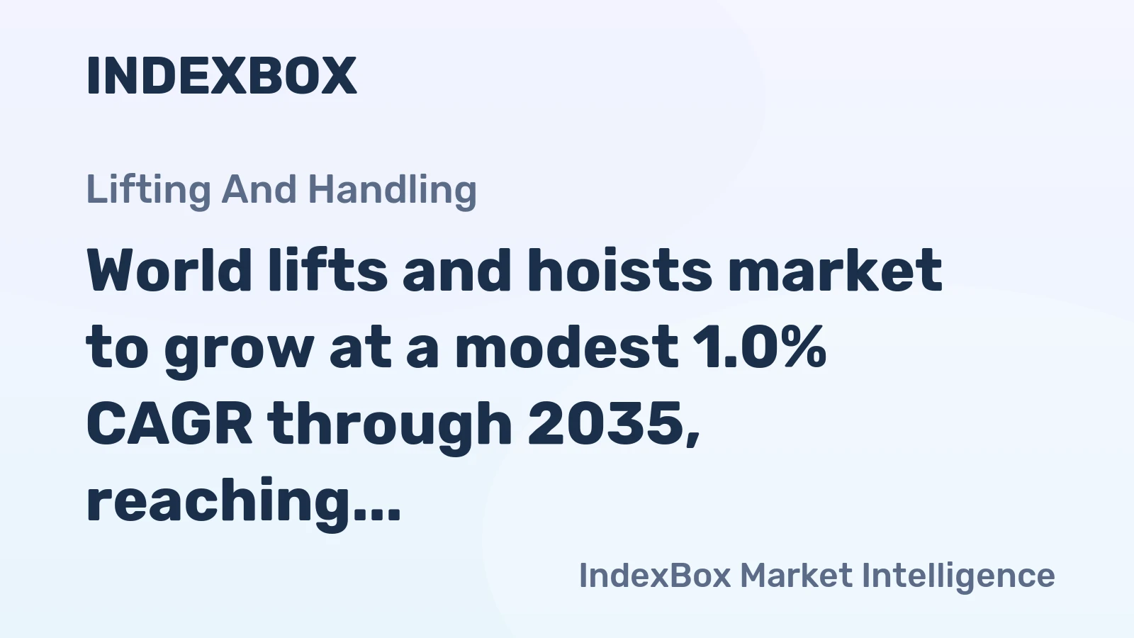 World lifts and hoists market to grow at a modest 1.0% CAGR through 2035, reaching $59.9B, driven by sustained global demand.
