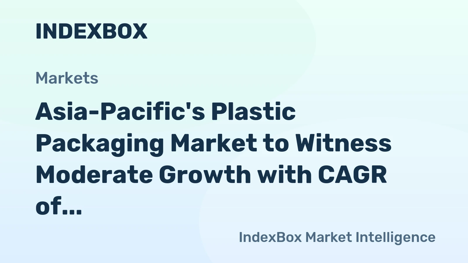 Asia-Pacific's Plastic Packaging Market to Witness Moderate Growth with CAGR of +0.7% from 2024 to 2035