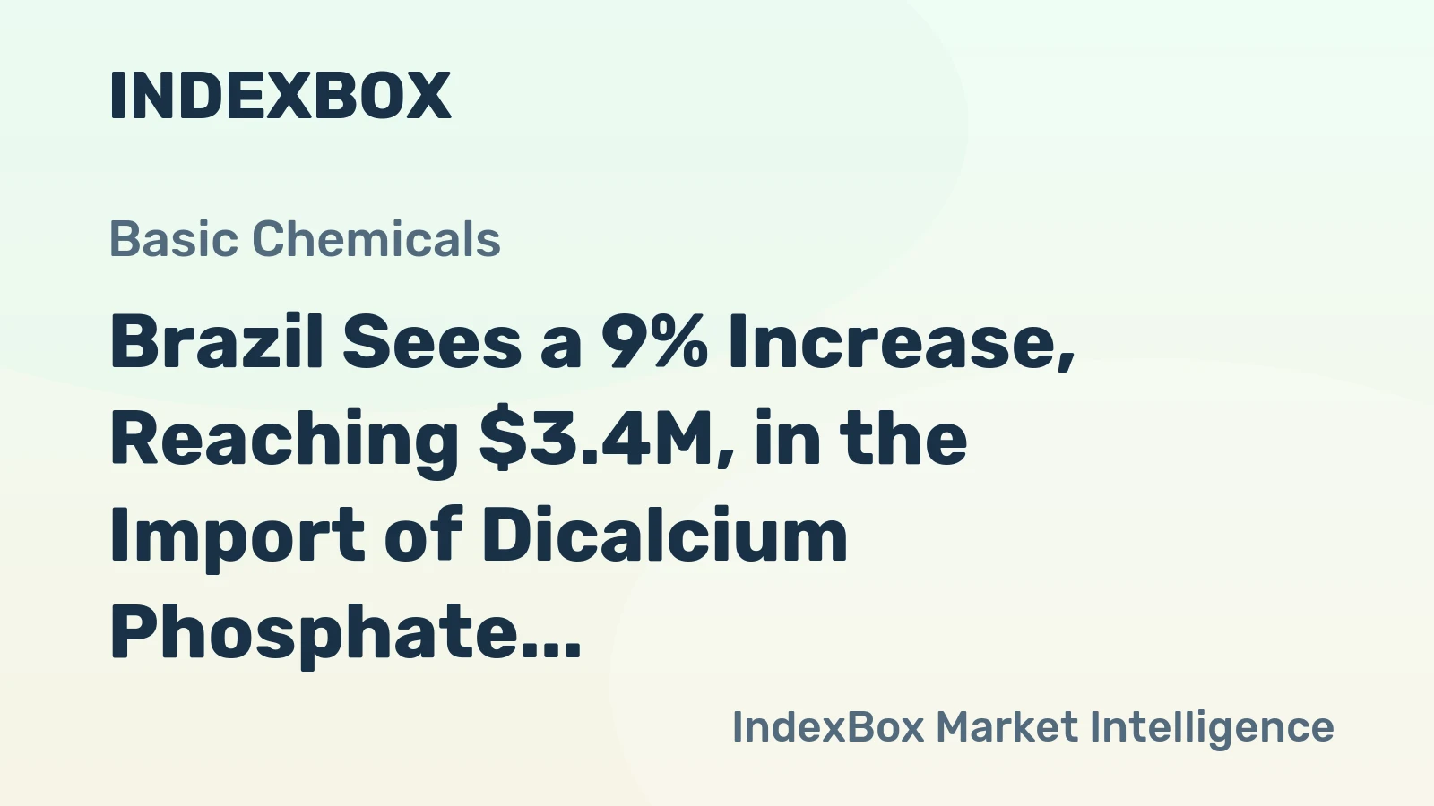 Brazil Sees a 9% Increase, Reaching $3.4M, in the Import of Dicalcium Phosphate During August 2023.