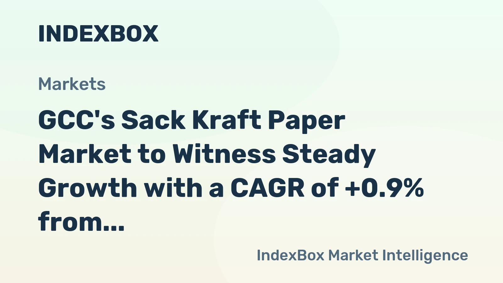 GCC's Sack Kraft Paper Market to Witness Steady Growth with a CAGR of +0.9% from 2024 to 2035