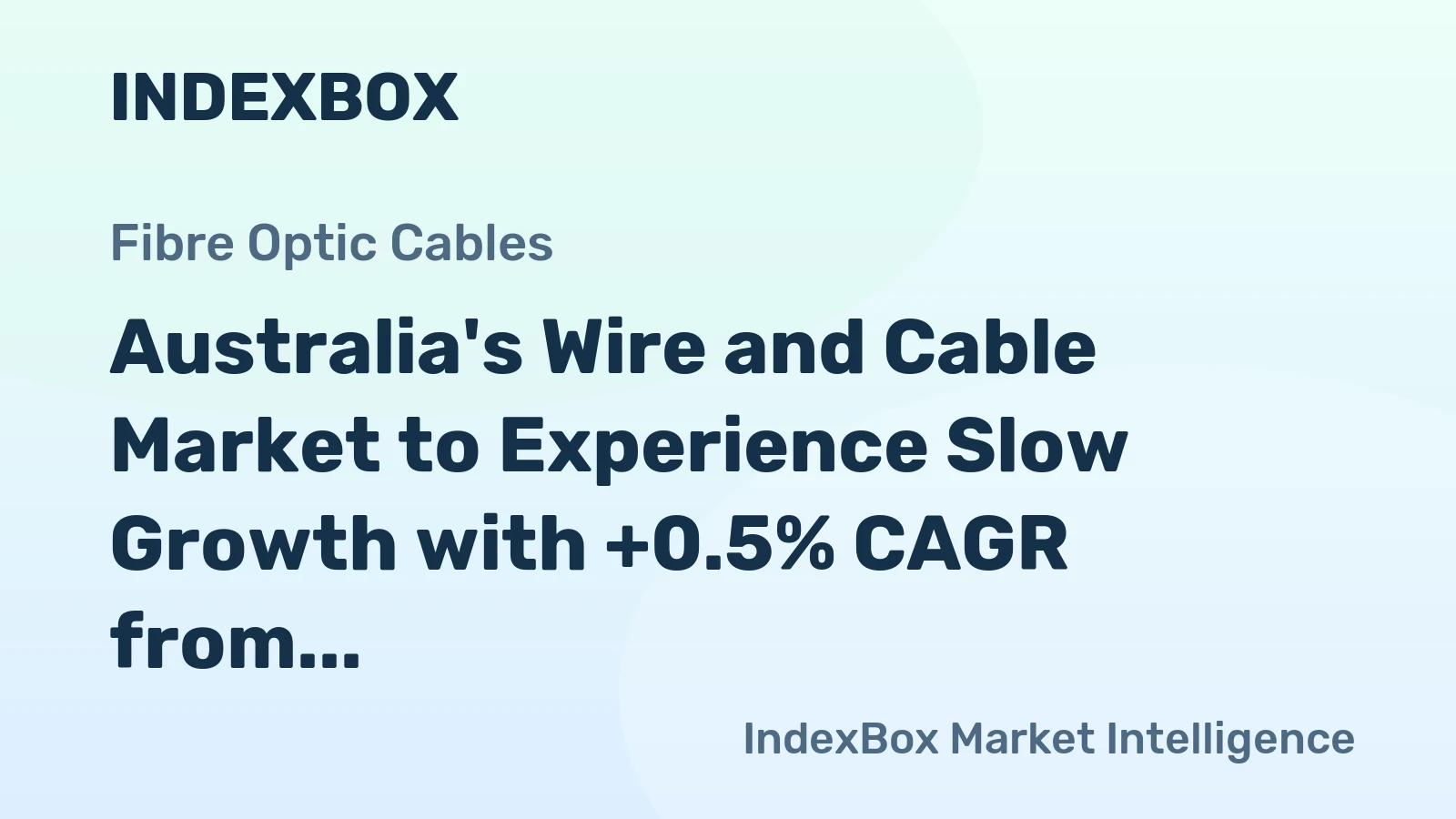 Australia's Wire and Cable Market to Experience Slow Growth with +0.5% CAGR from 2024-2035