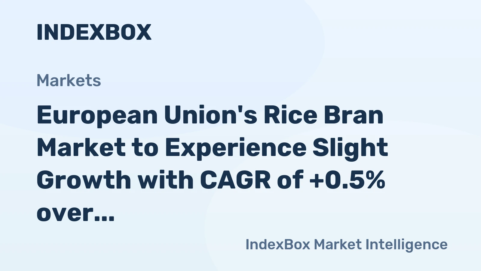 European Union's Rice Bran Market to Experience Slight Growth with CAGR of +0.5% over Next Decade
