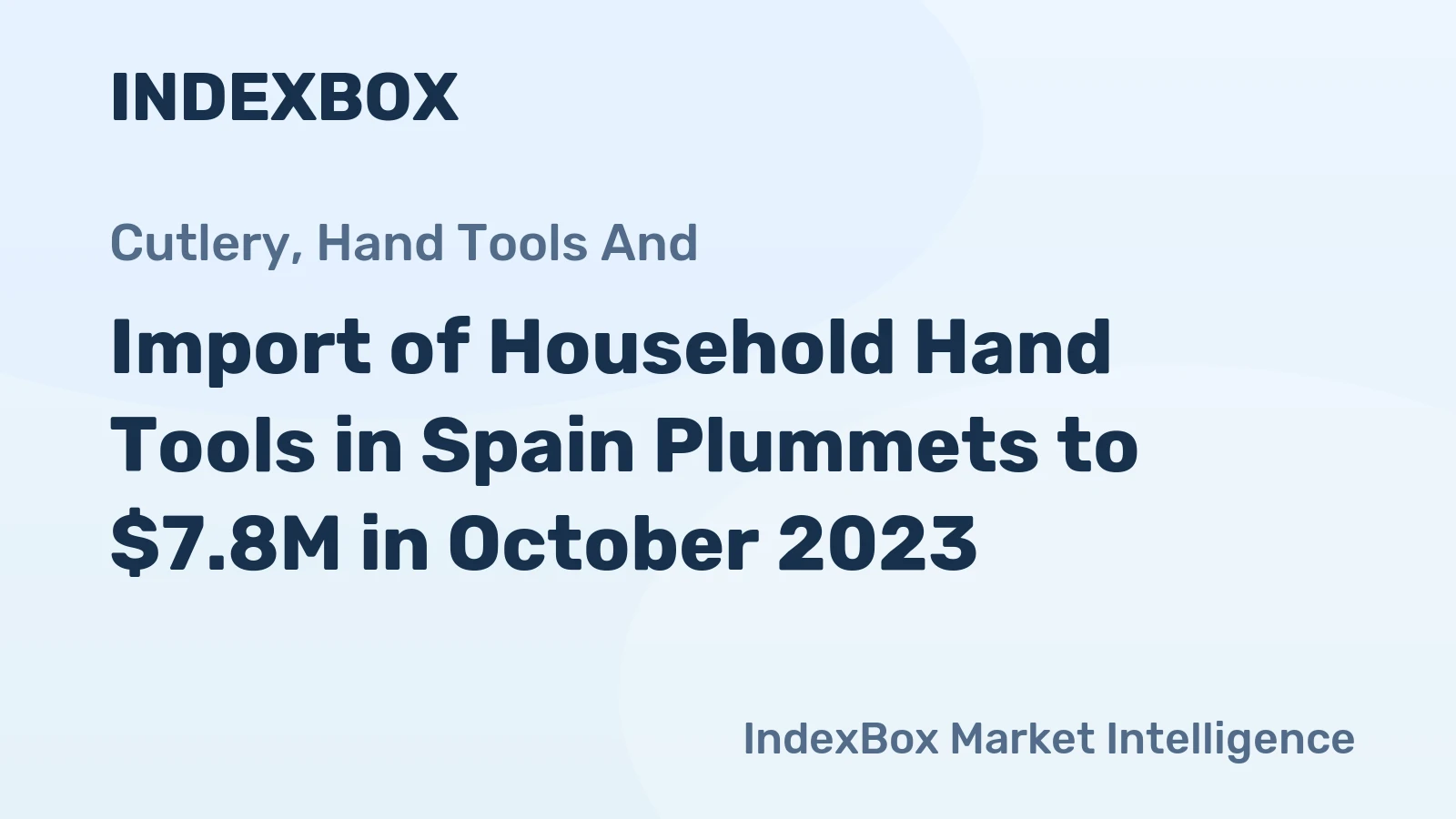 Import of Household Hand Tools in Spain Plummets to $7.8M in October 2023