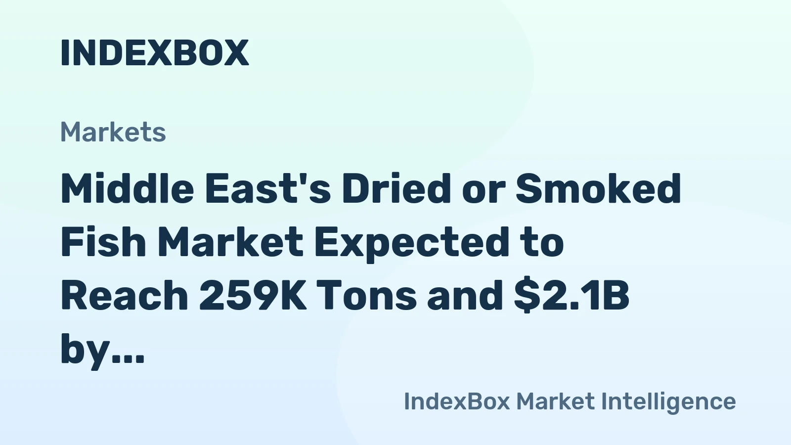 Middle East's Dried or Smoked Fish Market Expected to Reach 259K Tons and $2.1B by 2035