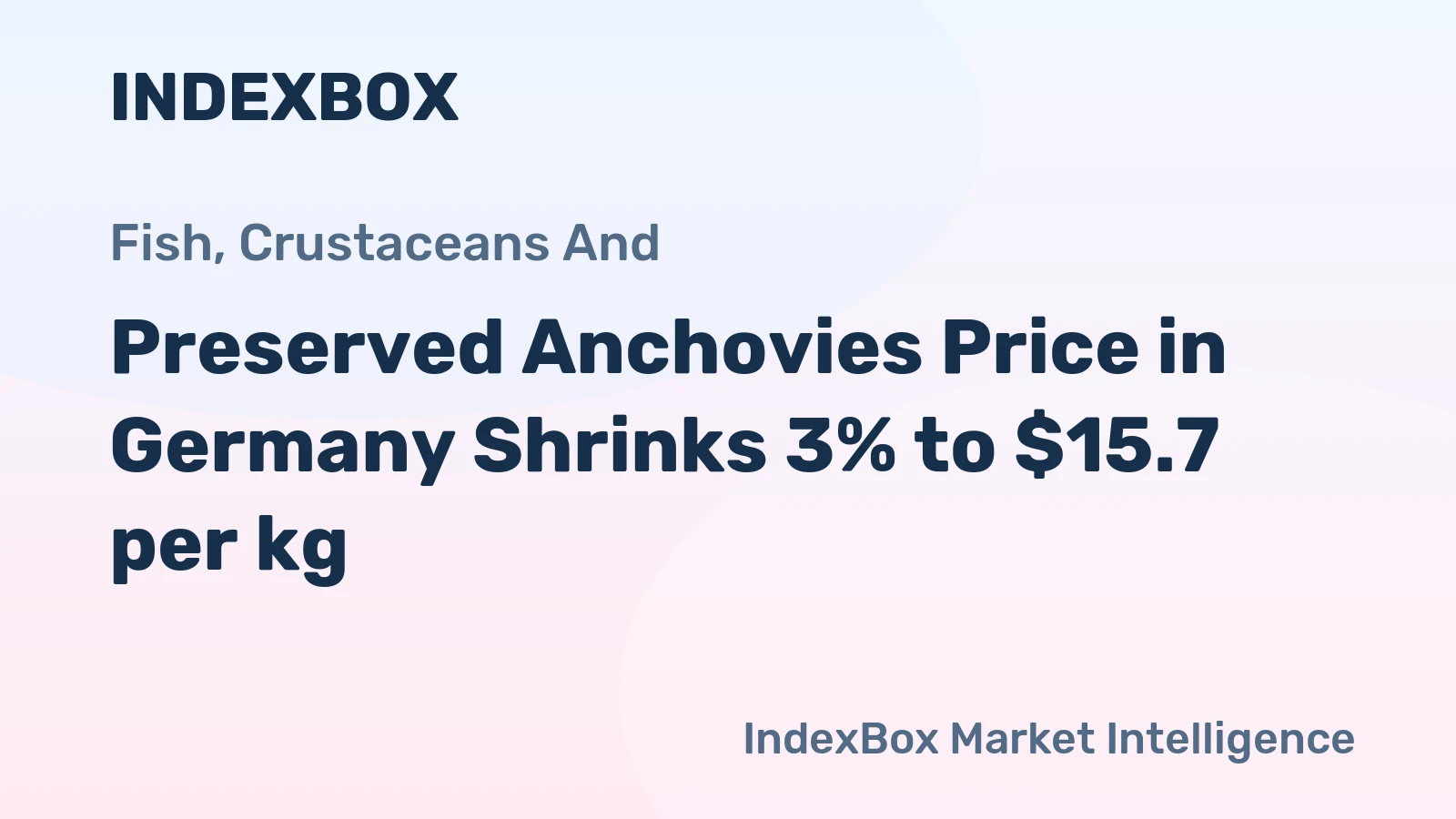Preserved Anchovies Price in Germany Shrinks 3% to $15.7 per kg