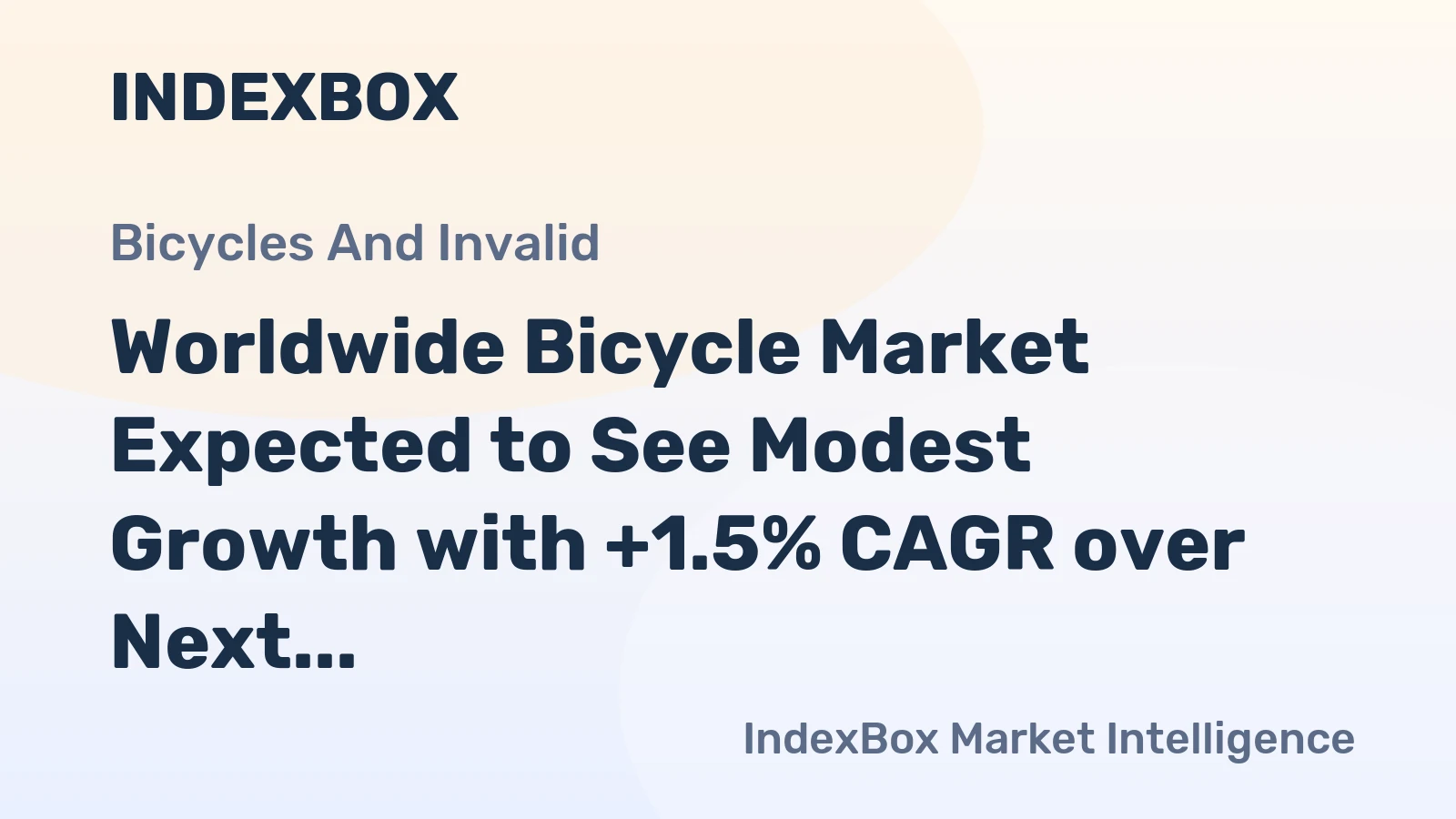 Worldwide Bicycle Market Expected to See Modest Growth with +1.5% CAGR over Next Decade