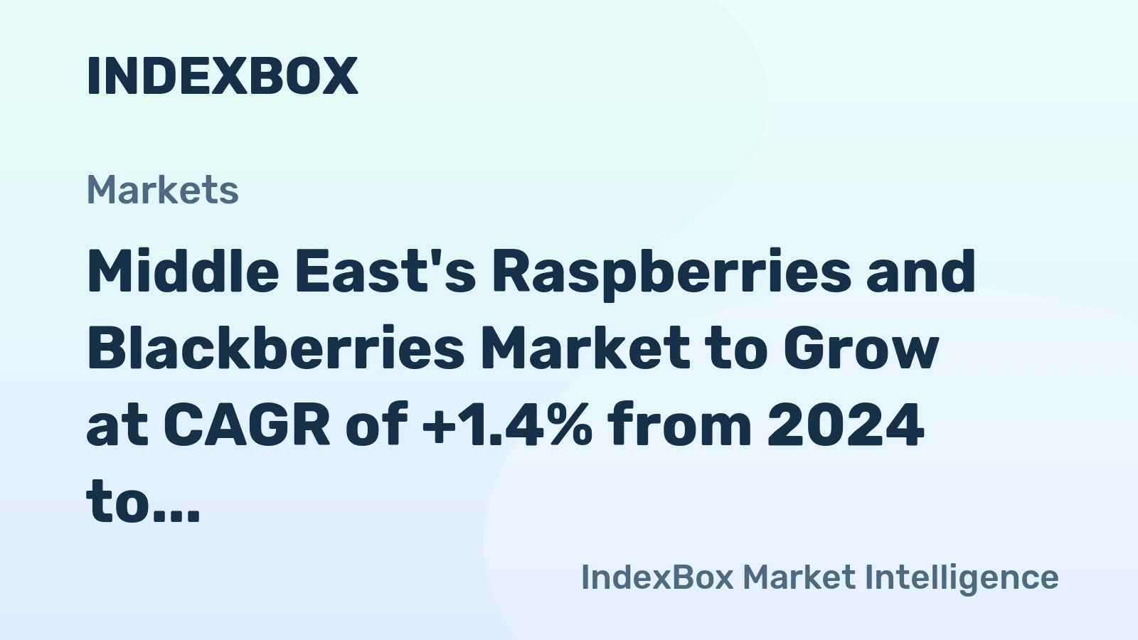 Middle East's Raspberries and Blackberries Market to Grow at CAGR of +1.4% from 2024 to 2035, Reaching $116M in Value