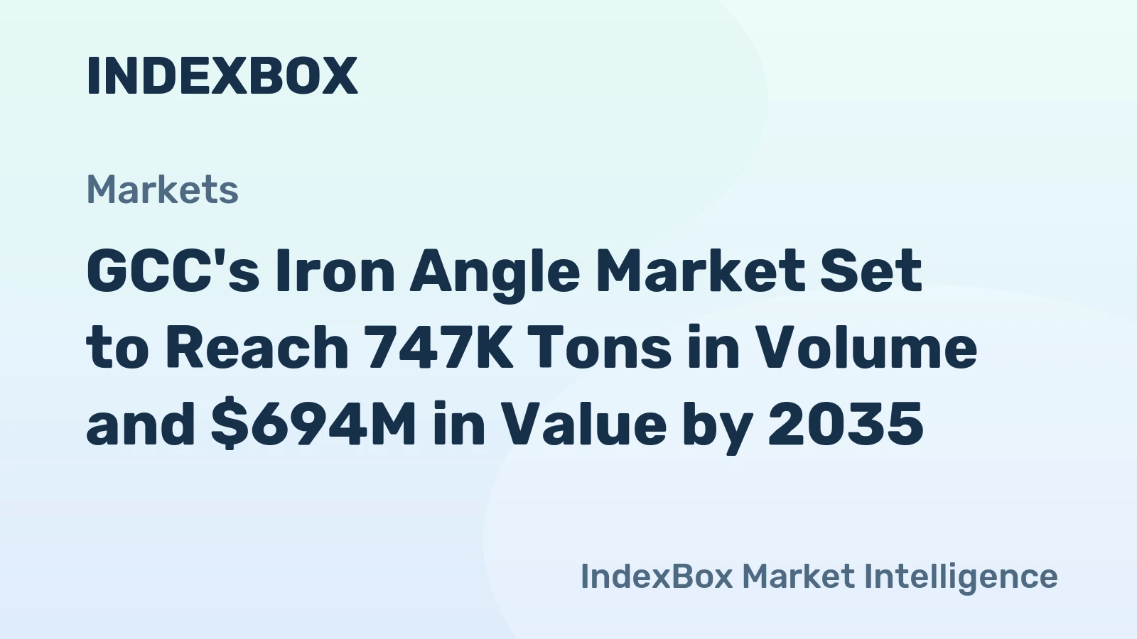 GCC's Iron Angle Market Set to Reach 747K Tons in Volume and $694M in Value by 2035