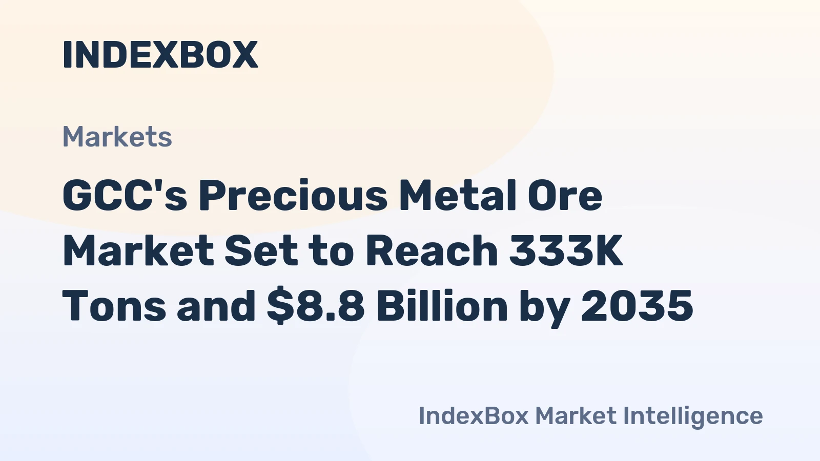 GCC's Precious Metal Ore Market Set to Reach 333K Tons and $8.8 Billion by 2035