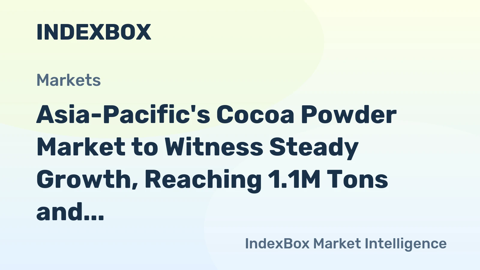 Asia-Pacific's Cocoa Powder Market to Witness Steady Growth, Reaching 1.1M Tons and $5.1B by 2035