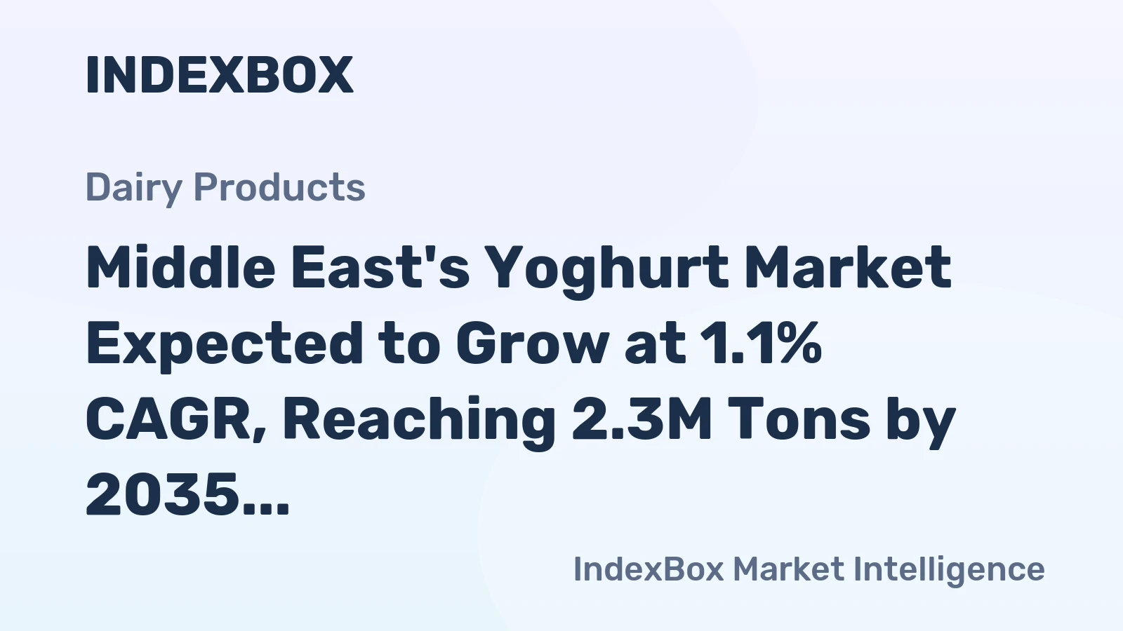 Middle East's Yoghurt Market Expected to Grow at 1.1% CAGR, Reaching 2.3M Tons by 2035