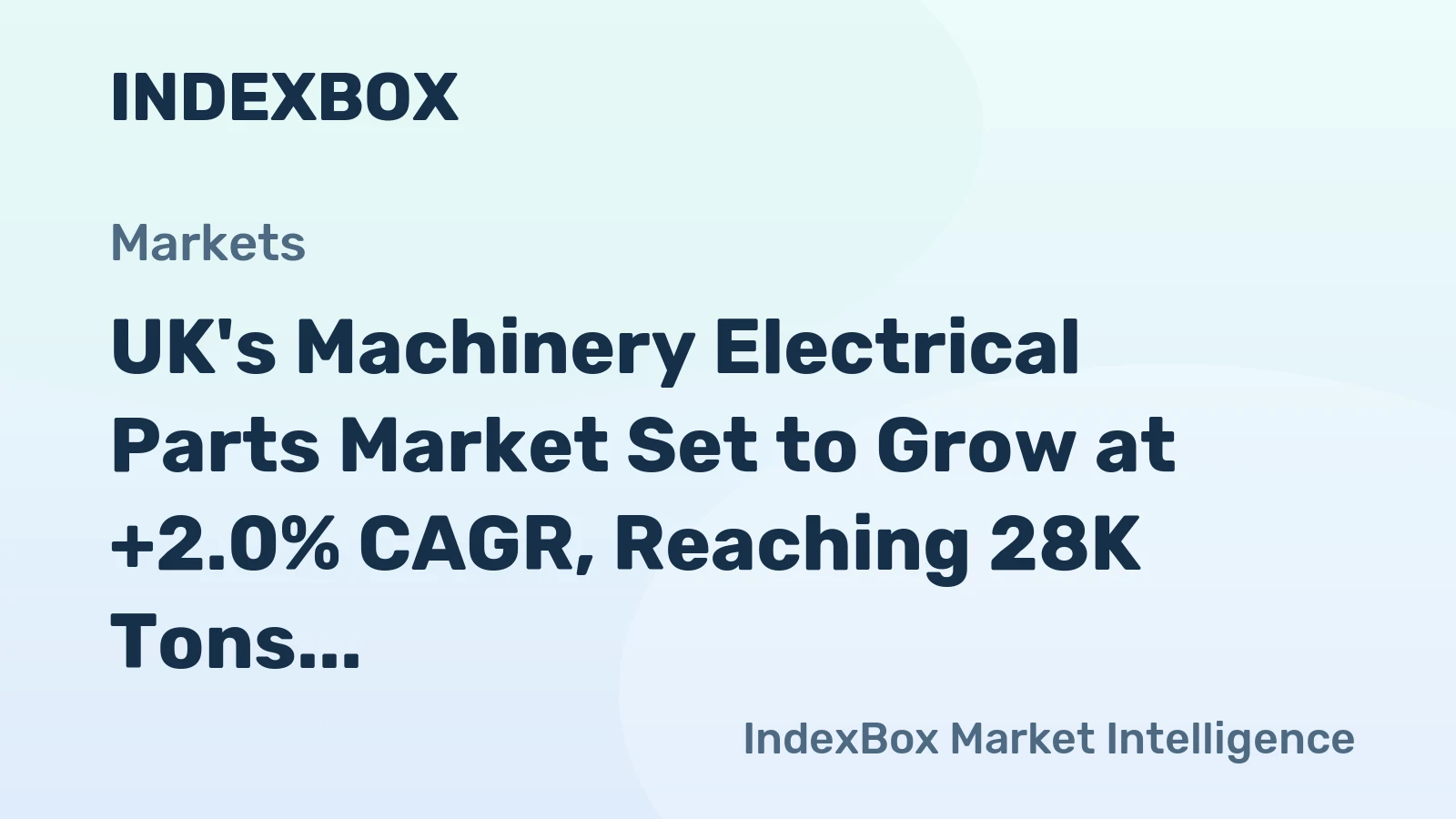 UK's Machinery Electrical Parts Market Set to Grow at +2.0% CAGR, Reaching 28K Tons and $1B Value by 2035