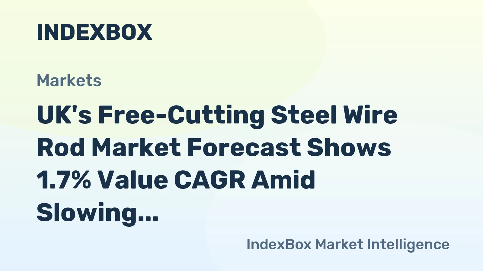 UK's Free-Cutting Steel Wire Rod Market Forecast Shows 1.7% Value CAGR Amid Slowing Volume Growth