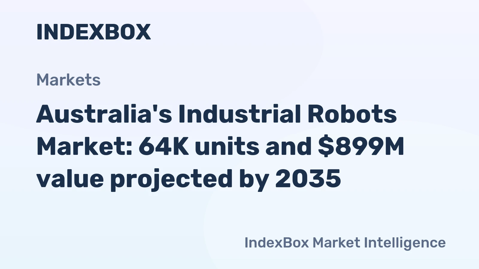 Australia's Industrial Robots Market: 64K units and $899M value projected by 2035