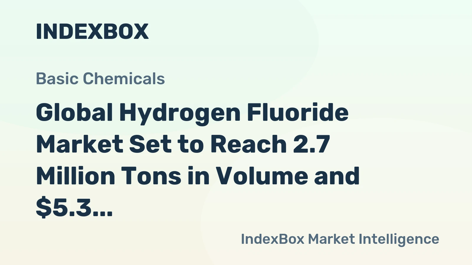 Global Hydrogen Fluoride Market Set to Reach 2.7 Million Tons in Volume and $5.3 Billion in Value by 2035