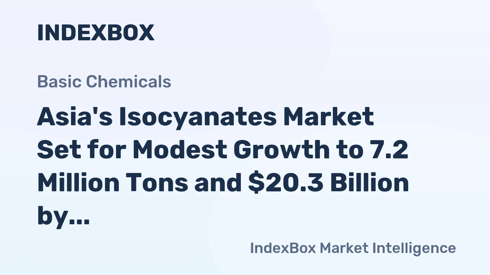 Asia's Isocyanates Market Set for Modest Growth to 7.2 Million Tons and $20.3 Billion by 2035