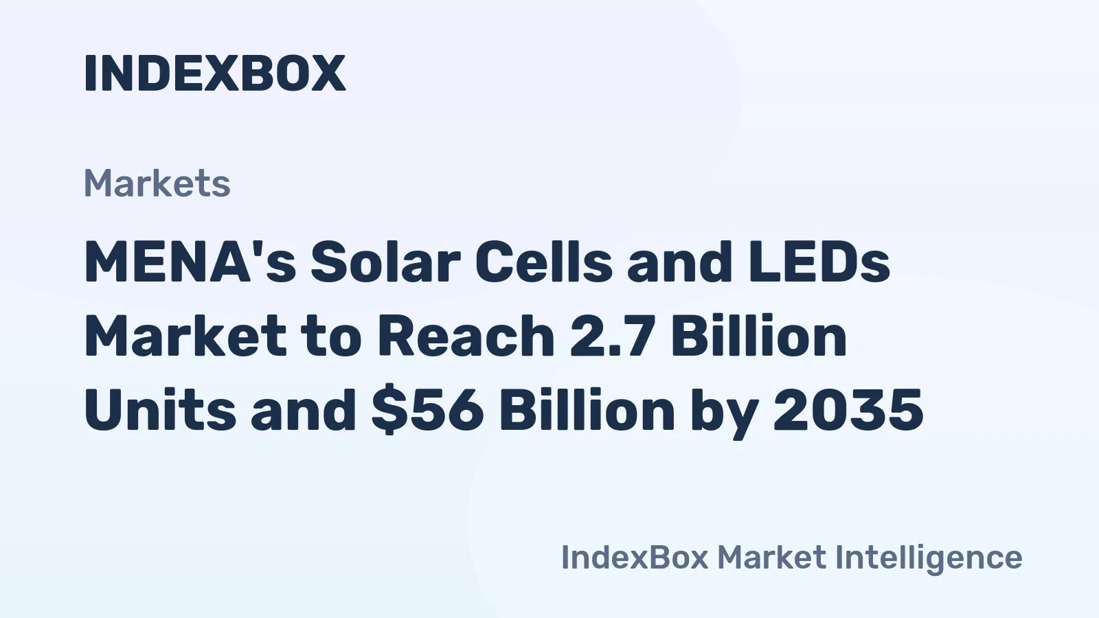 MENA's Solar Cells and LEDs Market to Reach 2.7 Billion Units and $56 Billion by 2035