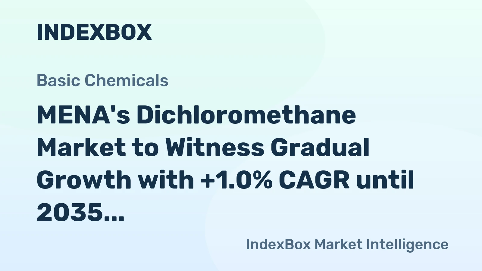 MENA's Dichloromethane Market to Witness Gradual Growth with +1.0% CAGR until 2035